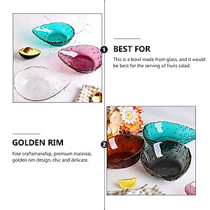 ABOOFAN Glass Salad Bowls Mixing Bowls Irregular Shape Serving Bowls for Kitchen Prep Fruit Pasta Popcorn and Snack 580ml Green