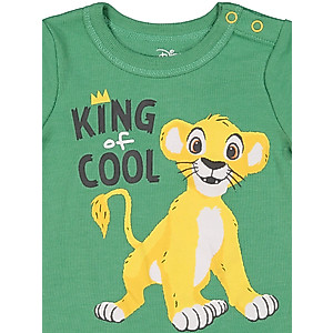 Disney Lion King Simba Infant Baby Boys Romper and Bucket Sun Hat Green 12 Months