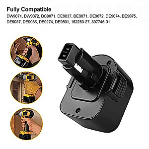 3.6Ah Replacement Battery Compatible with Dewalt 12V Battery DC9071 DW9072 DW9071 DE9037 DE9071 DE9072 DE9074 DE9075 Cordless Tools 2Pack