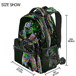 KIOPLYET American Football College Bookbag School Bag Business Laptop Backpack Travel Hiking Daypack Large Diaper Bag for Adult