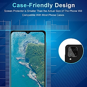 CWQZGUF Galaxy A12 Screen Protector 【2+2 Pack】 Camera Lens Protector, Fingerprint Unlock Support, HD Tempered Glass, Touch Sensitive, Anti Scratch, for Samsung A12 5G Glass Screen Protector