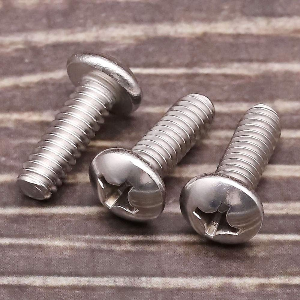 #10-24 x 3/4" Pan Head Machine Screw, Phillips Drive, 304 Stainless Steel 18-8, Bright Finish, Fully Machine Thread, 100 Pcs