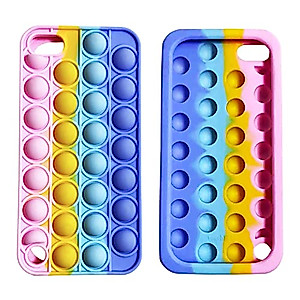 Case for iPod Touch 7 Cute Bubble Pop iPod Touch 6/5 Case Push Fidget Sensory Soft Silicone Stress Reliever Cover Compatible with iPod Touch 5th/6th/7th Generation