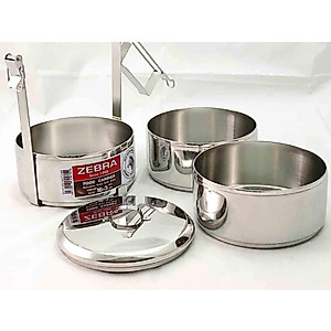 Zebra Stainless Steel (sus304) Food Carrier 3x16cm. Made in Thailand.