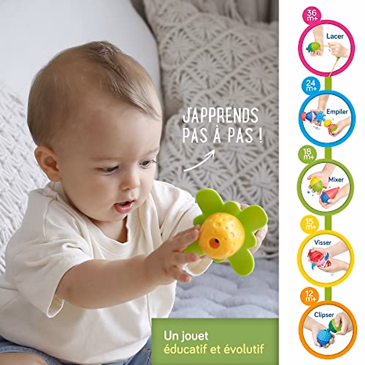 Lalaboom - Educational Pop Beads - 48 Piece Set - Ages 10 Months to 4 Years - BL460