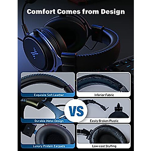 Gaming Headset for PS4 PC Xbox 1 PS5 Controller, Noise Cancelling Over Ear Headphones with Mic, Surround Sound Wired Gamer Headsets for Computer Laptop Mac Nintendo NES Games