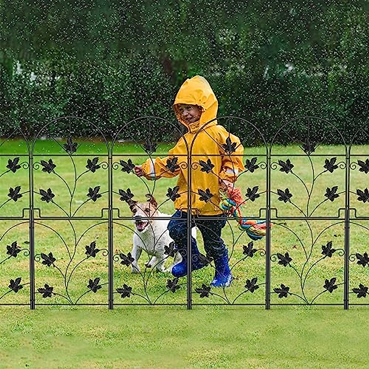 Sunexinlo 3Ft Tall Garden Fence, 15-Pack High Garden Fencing Decorative No dig Animal Barrier Metal Border Fence Panel for Yard, 15 Feet