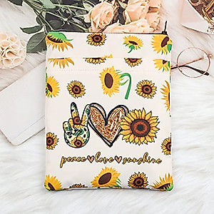 MNIGIU Funny Sunflower Book Sleeve Peace Love Sunshine Book Protector Cover Sunflower Themed Gifts for Book Lover (Sunflower)