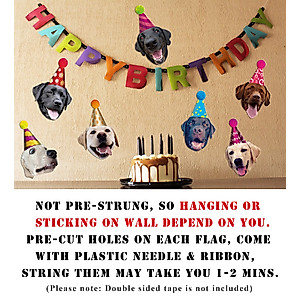 Dogs Birthday Garland, Funny Labrador Face Portrait Birthday Banner, Dog Bday Bunting Decoration