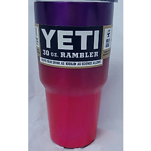 Yeti Rambler 30 Oz, Stainless Steel, Powder-Coated, Custom Colors (Mardi Gras Purple/Raspberry Pink Fusion)