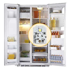 WR55X11132 Refrigerator Led Lamp Replacement，Fits for GE Refrigerator LED Light Module Replace WR55X25754 WR55X30602 WR55X26486, Without Plastic Cover, Only Led Pcb Board（8 PCS）