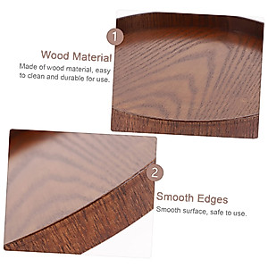 VILLCASE 4pcs Wooden Round Tray Coffee Table Decor Tray Cutlery Tray Round Coffee Table Tray Wood Tray for Desktop Trays Decorative Large Tray Dessert Serving Tray Wooden Shape Tray Tea Set