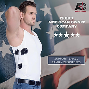 AC UNDERCOVER Concealed Carry Clothing Shirt Tank Top Concealment Gun Holster CCW Tactical (White, X-Large)