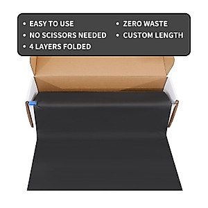 JHDZDHY 54 Inch X 100 Feet Plastic Table Cover Roll Disposable Tablecloth with Slide Cutter for All Type/Shape Tables | Picnic, Party, Banquet, Birthdays, Weddings (Black)