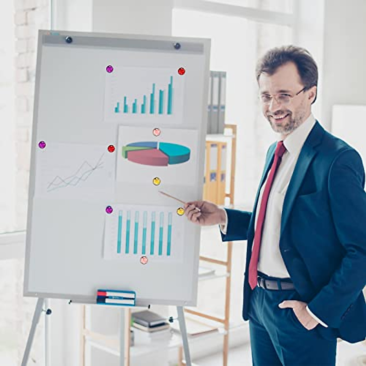 Glitter Pink Glass Refrigerator Magnets for White Board/Locker/Fridge/Cabinet/Dishwasher Home Decorations,Round Small Magnets