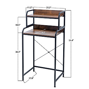 Zvyteay 2-Tier Mini Fridge Shelf Storage Shelf Mini Fridge & Microwave Stand Table, Kitchen Shelves Freestadning for Kitchen, Office