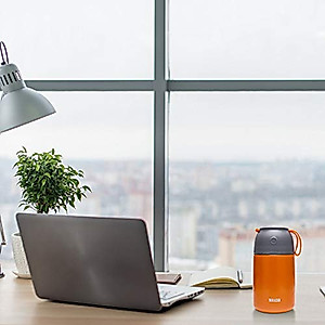 MAXSO 2 Pack Soup Thermos for Hot & Cold Food for Kids Adults, Vacuum Insulated Food Jar Thermal Lunch Containers, Travel Food Flask with Spoon (24oz,17oz) (Orange)