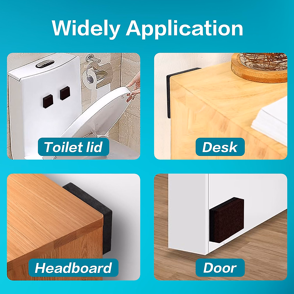 SOLIPECT 30 Pcs Furniture Pads, Eva Foam Headboard Stoppers for Wall, Bed stoppers, Anti-Vibration Soundproof Pads for Bed Frame|Headboard, Self Adhesive, Square Black and White