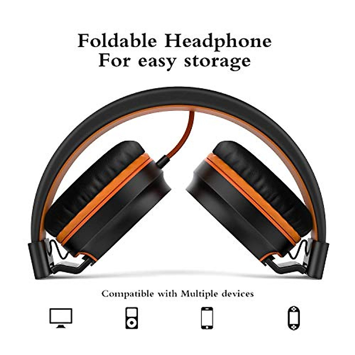 ELECDER Kids Headphones Children Girls Boys Teens Foldable Adjustable On Ear Headphones 3.5mm Jack Compatible Cellphones Computer Kindle MP3/4 Airplane School Tablet