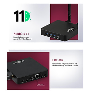Ugoos AM8 8K Ultra HD Android TV Box Android 11.0 Amlogic S928X-J LPDDR4 4GB RAM 32GB ROM WiFi6E 1000M LAN BT5.3 USB3.0 Support AV1 H.265 8Kx4K 60fps HDR Set Top TV Box