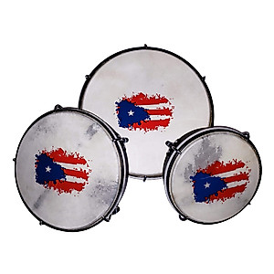 Set de Panderos - Pleneras de PVC con Bandera de Puerto Rico