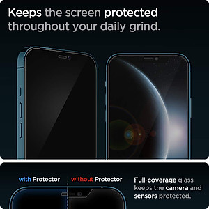 Spigen Tempered Glass Screen Protector [GlasTR EZ FIT] Designed for iPhone 12 Pro Max - Sensor Protection / 2 Pack