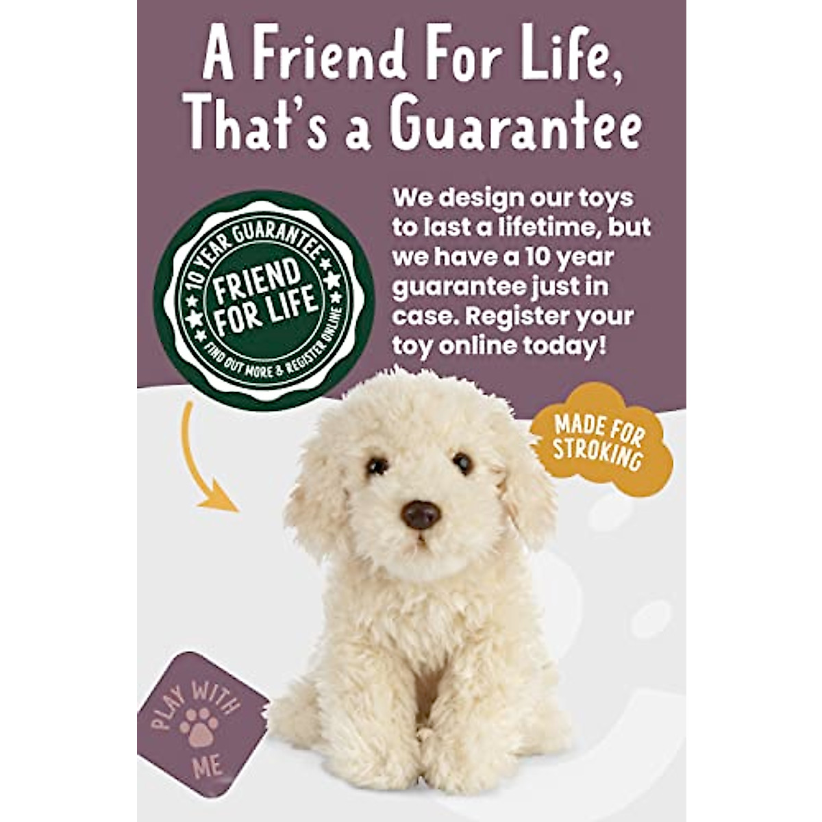 Living Nature Labradoodle Stuffed Animal | Fluffy Dog Animal | Soft Toy for Kids | 10 Inches