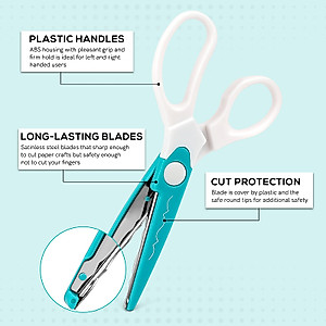 6Pcs/Set Craft Scissors Decorative Paper Edge Scissors With Storage Box Set, 5 Kinds Zig Zag Edges Scissors Great for DIY Projects Paper Card,Photo, Scrapbook,Office School Home Manual