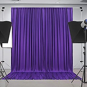 10 ft x 10 ft Wrinkle Free Dark Purple Backdrop Curtain Panels, Polyester Photography Backdrop Drapes, Wedding Party Home Decoration Supplies
