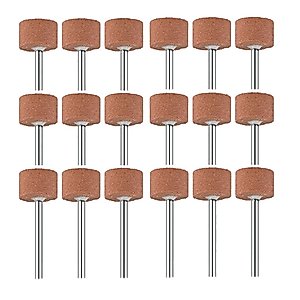 18pcs Rotary Grinding Stones, 1/8'' Shank 15MM Dia Cylinder Shape Abrasive Stone Mounted Grinding Tool for Dremel Rotary Tools