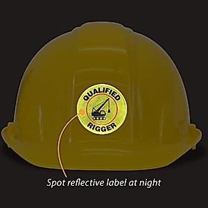 SmartSign "Certified Rigger" Pack of 5 Hard Hat Labels | Retro-Reflective, 2" Circle