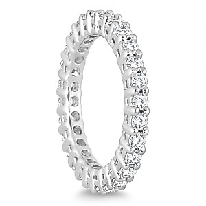 SZUL 1 Carat TW Diamond Eternity Band in 10K White Gold