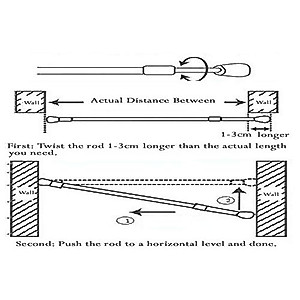 Wellgoods 1 Piece Small Spring Curtain Tension Rods Adjustable Extendable Rod for Cupboard Bathroom Window Closet -15.7 to 27.5 Inches