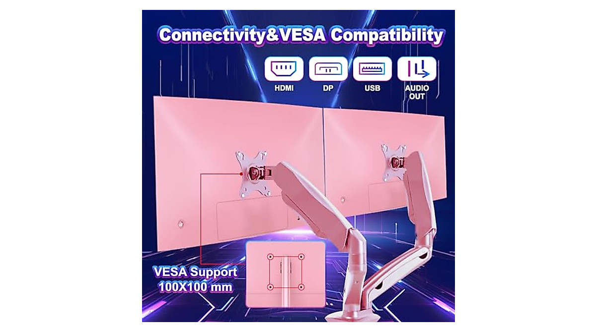 FYHXele 27" Curved Gaming Monitor - 165Hz, FHD, Pink