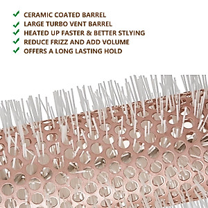 Aozzy Round Brush Set with Boar Bristle Curved Vented Hairbrush for Styling, Drying, and Healthier, Shinier Hair