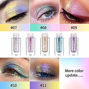 OYGCee Multi Chrome Duochrome Shimmer Liquid Makeup Eyeshadows Blue Green, Afflano Duo-Chrome Metallic Sparkly Liquid Eyeshadow,Quick Drying Safe Formula,Shimmmery Green,Talc Free,#10