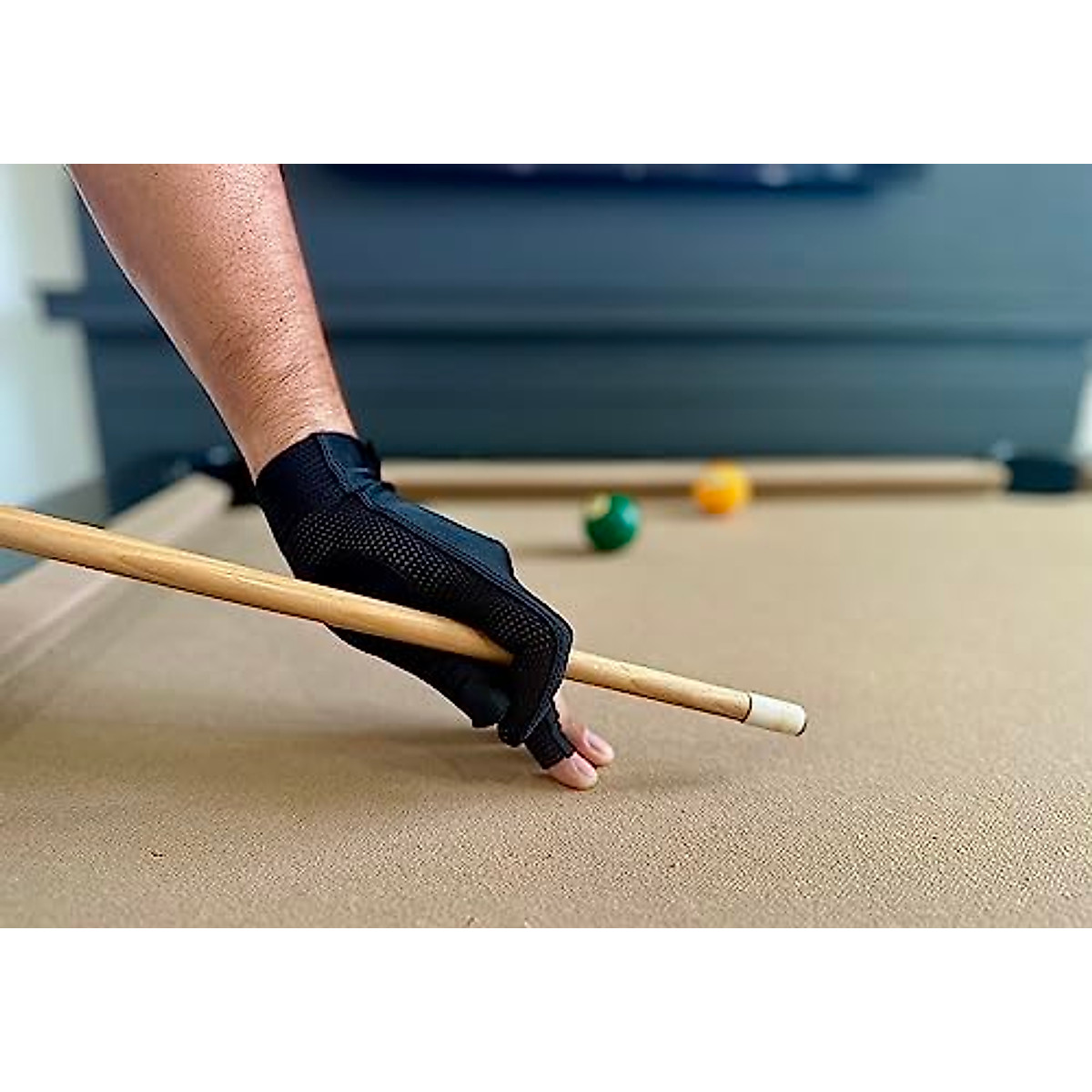 Guantes Pool Professional Breathable Billiard Glove, Quick Dry, Snooker Cue Sport for Left Hand (Black)