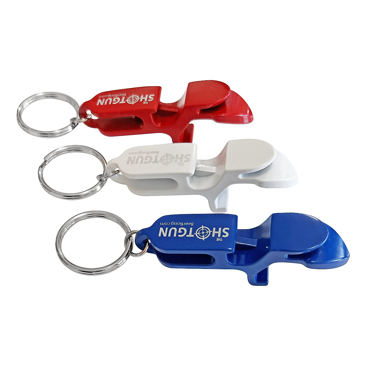 Metal Shotgun Keychain Tool Beer Bong America’s 3-Pack, Bottle Opener, Shotgunning Tool, and Tap Opener All in One