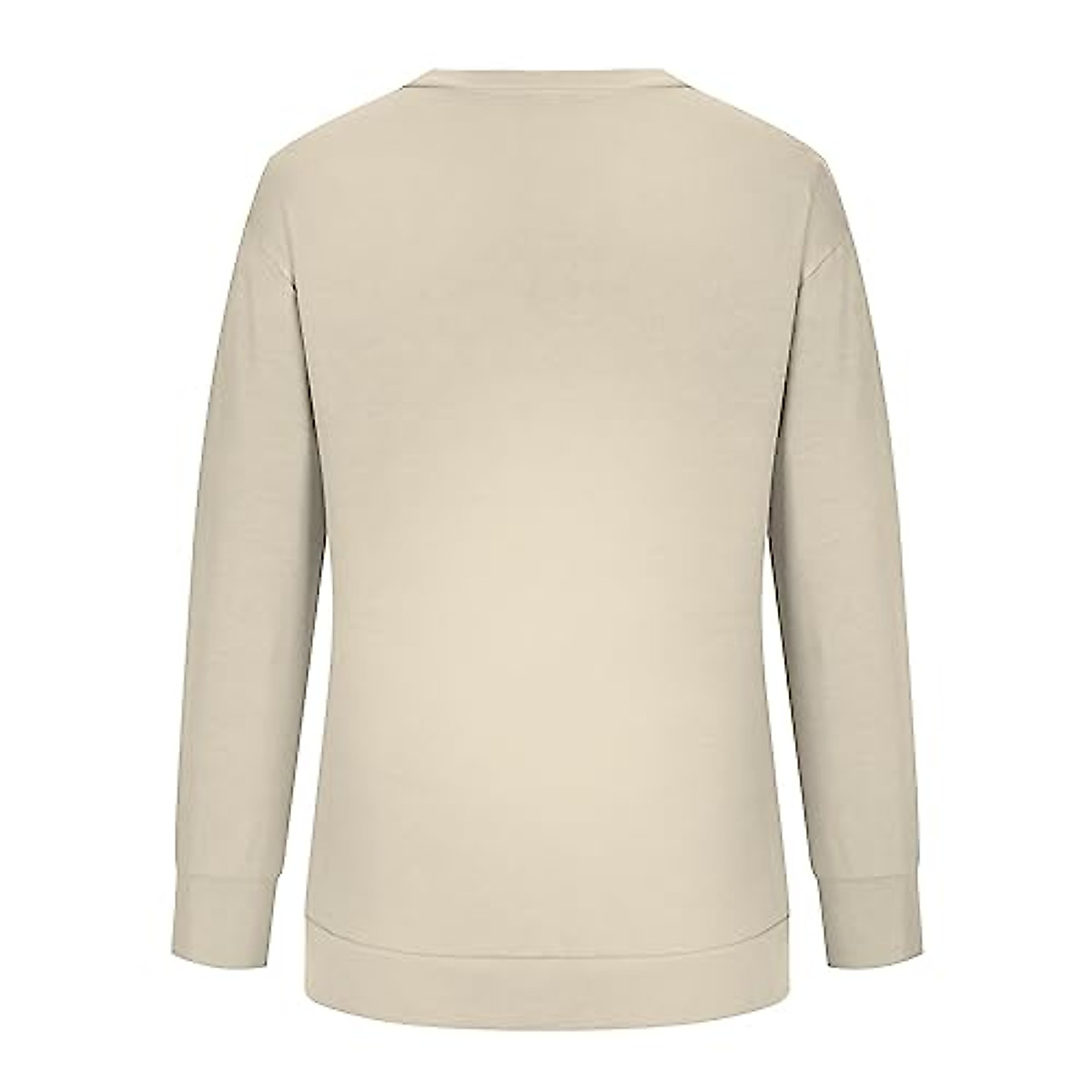 Comigeewa Womens Tops 2023 Tredny,Sudadera de entrenamiento para mujer, manga larga, informal, con capucha, cuello redondo, cómodo, pulóver,salón holgada,1-Beige,Large