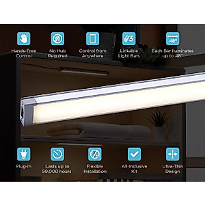 BLACK+DECKER Works with Alexa Smart Under Cabinet Lighting, Adjustable LEDs, 24" Bar, White