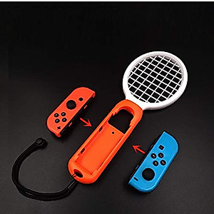 Tennis Racket for Nintendo Switch Joy-con，Grips for Switch Joy-con, Fit Somatosensory Games like Mario Tennis Aces - Two Pack