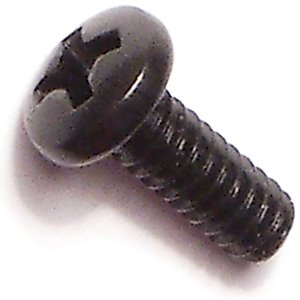 Hard-to-Find Fastener 014973173951 Phillips Pan Machine Screws, 6-32 x 3/8, Piece-40, Black