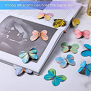 24 Pieces Magnetic Bookmarks Page Clip Magnet Butterfly Book Page Markers Magnetic Butterfly Bookmark Cute Book Marks for Kids, Students Reading, Office Stationery Supplies, Presents