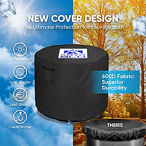 KRYO-BLU Ice Bath Tub with Premium 600D Full-Size Cover | Cold Plunge for Athletes | Cryotherapy for Fast Muscle Recovery (Premium Cover Included)