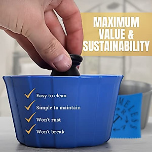 TIMELESS RAZOR Blue Shaving Bowl w/Ridges - Mixes Mens Shaving Cream & Shaving Soap - Durable & Holds Heat Longer - Whip a Quick, Rich & Thick Lather - USA Made