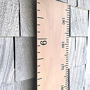 Headwaters Studio Wooden Ruler Growth Chart for Kids | Nursery Wall Decor Boys & Girls Room| Natural Schoolhouse Ruler | Made in USA