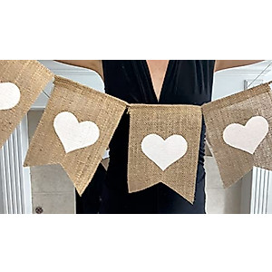 Shimmer Anna Shine Heart Burlap Banner Wedding Decorations Engagement Party Baby Shower Bridal Shower Birthday Party Supplies Valentines Day Anniversary Sign