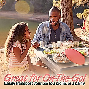 2 Pack Pie Carrier Cake Storage Container with Lid | 10.5" Large Round Plastic Cupcake Cheesecake Muffin Flan Cookie Tortilla Holder Storage Containers Airtight | Pie Keeper Transport Container