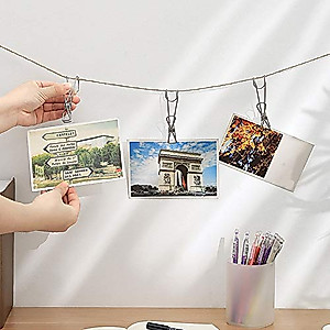 mianyang 12 Stainless Steel Clothespins with Hooks, Metal Spring Clips with Hooks, Universal Hanging Clips for Offices, Kitchens and Bathrooms