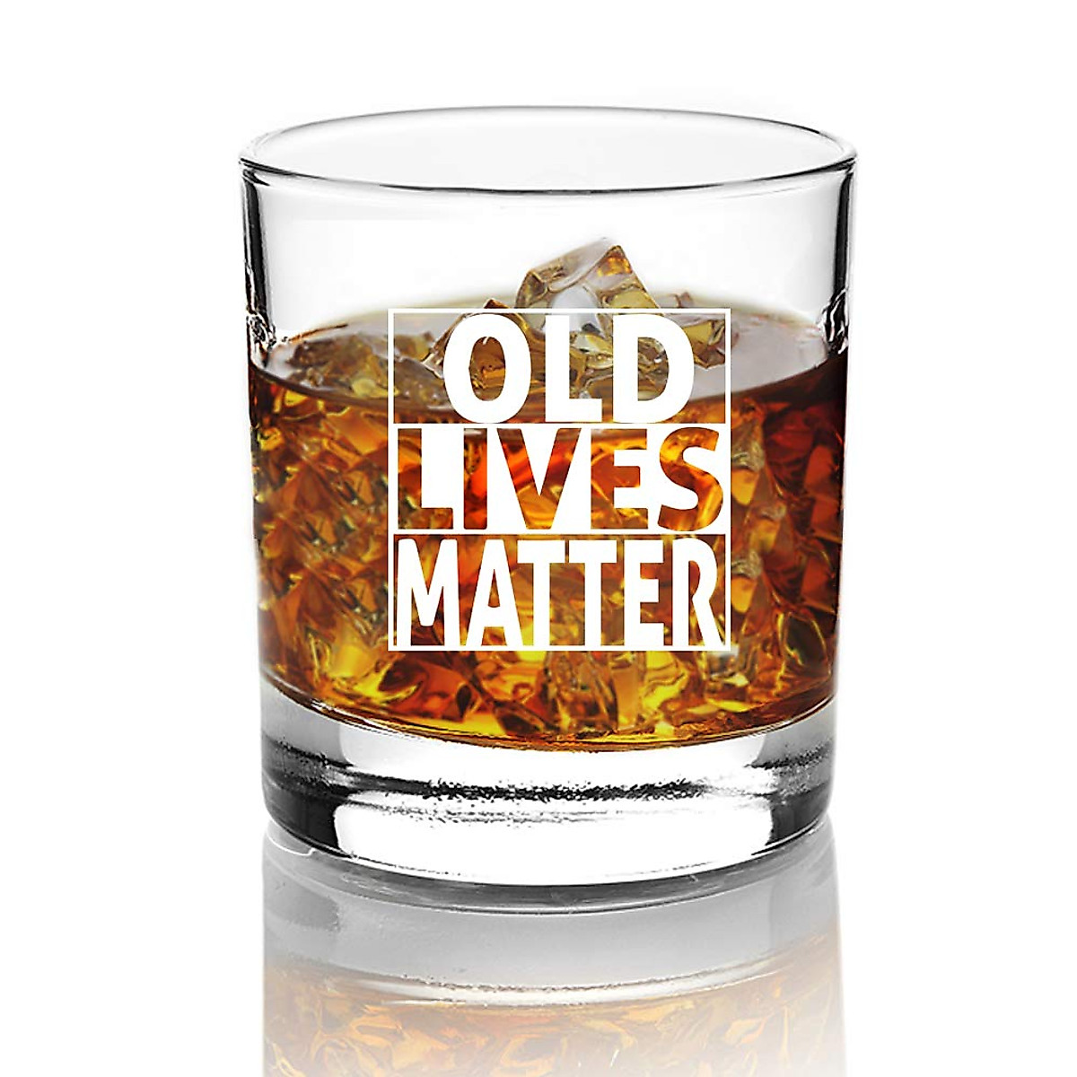 Perfectinsoy Old Lives Matter Whiskey Glass, Funny Gift For Someone Who Loves Drinking Bachelor Party Favors, Birthday or Retirement Gift for Senior Citizens, Gag Gift for Mom, Dad, Grandpa